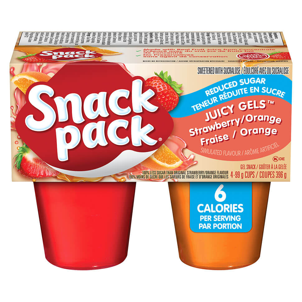 Snack Pack Reduced Sugar Strawberry & Orange Gel | Ready Set Eat